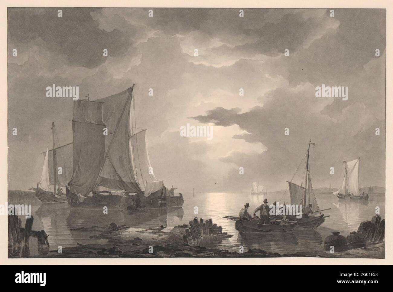 Sailing ships off the coast Stock Photo - Alamy