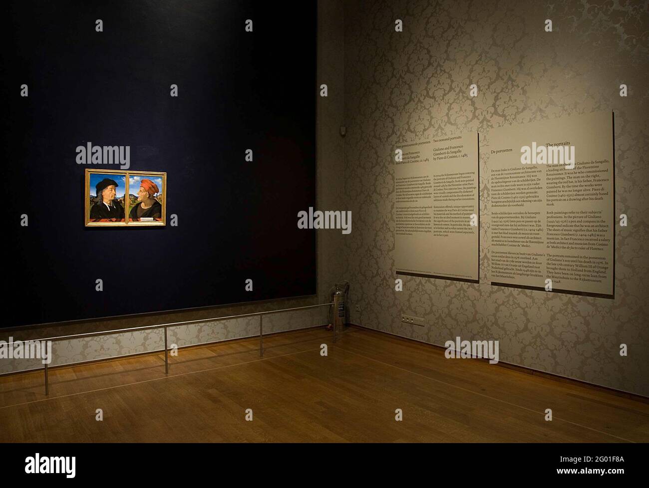 Two portraits and two information panels; Exhibition Restored portraits ...