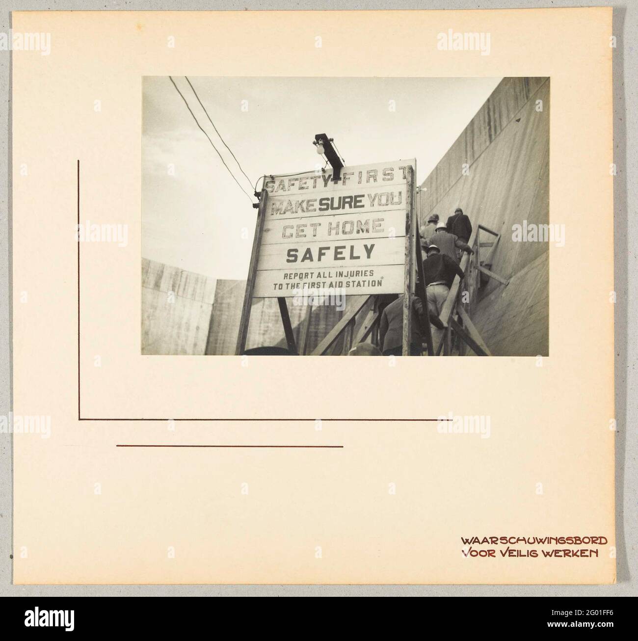 Warning sign at a dam or power plant at unknown location in the United ...