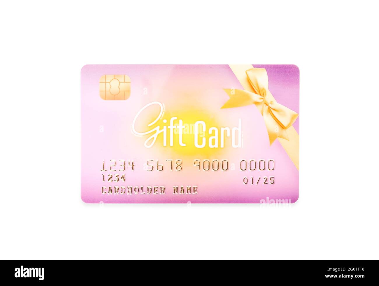 Gift card on white background Stock Photo - Alamy