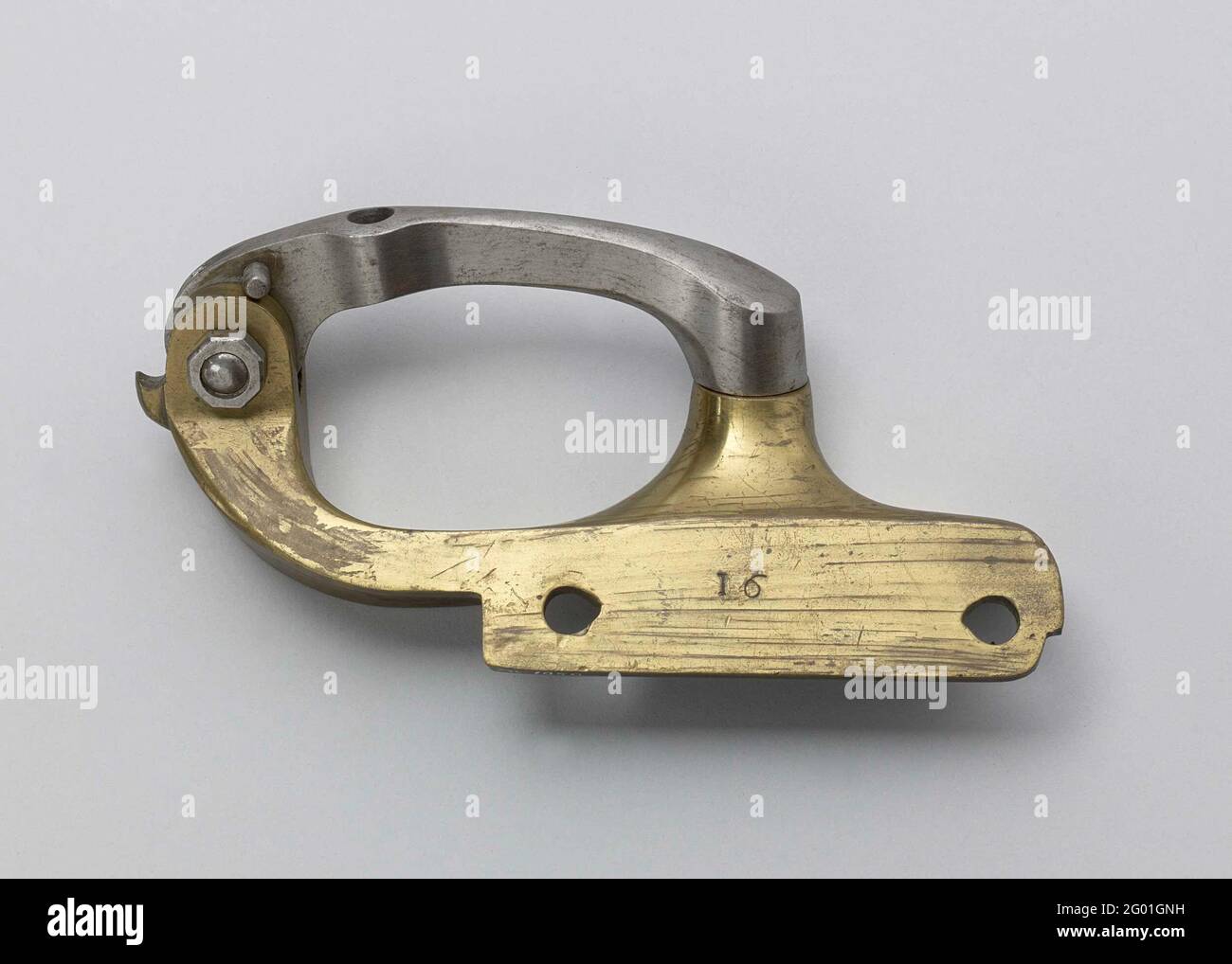 Gun Lock (percussion). Percussion lock with brass house and iron hammer ...