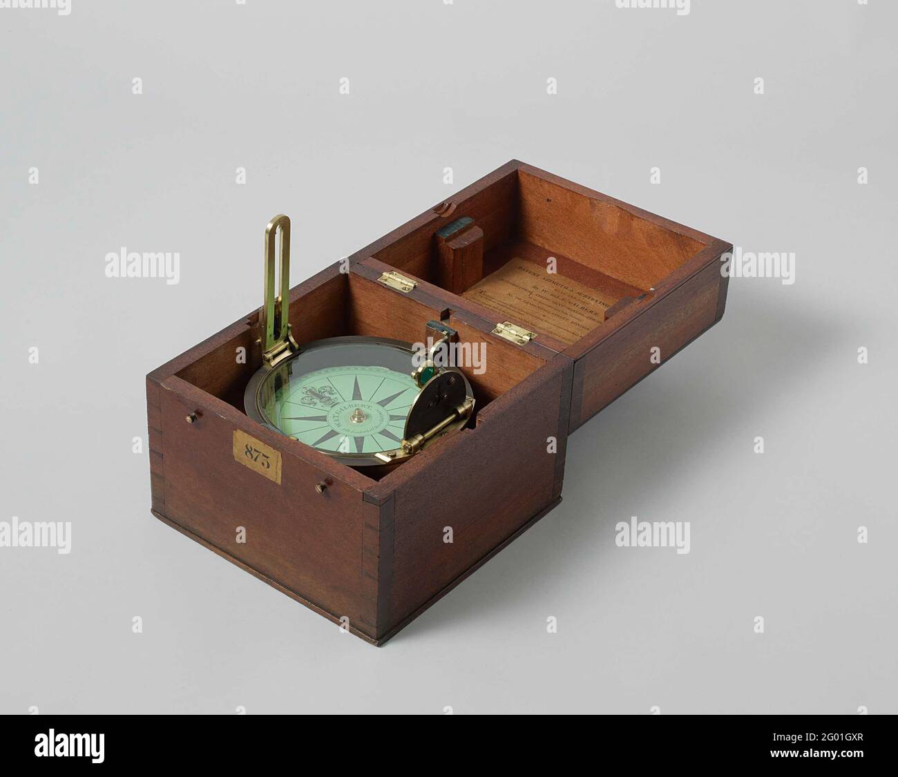 Azimuth Compass in Wooden Box. Azimuth compass in a wooden box. The ...