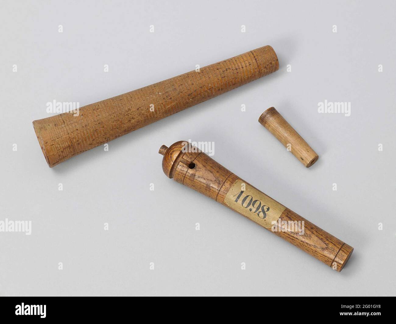 Three Models or Fuses. Three models of wooden tubes for grenades of ...
