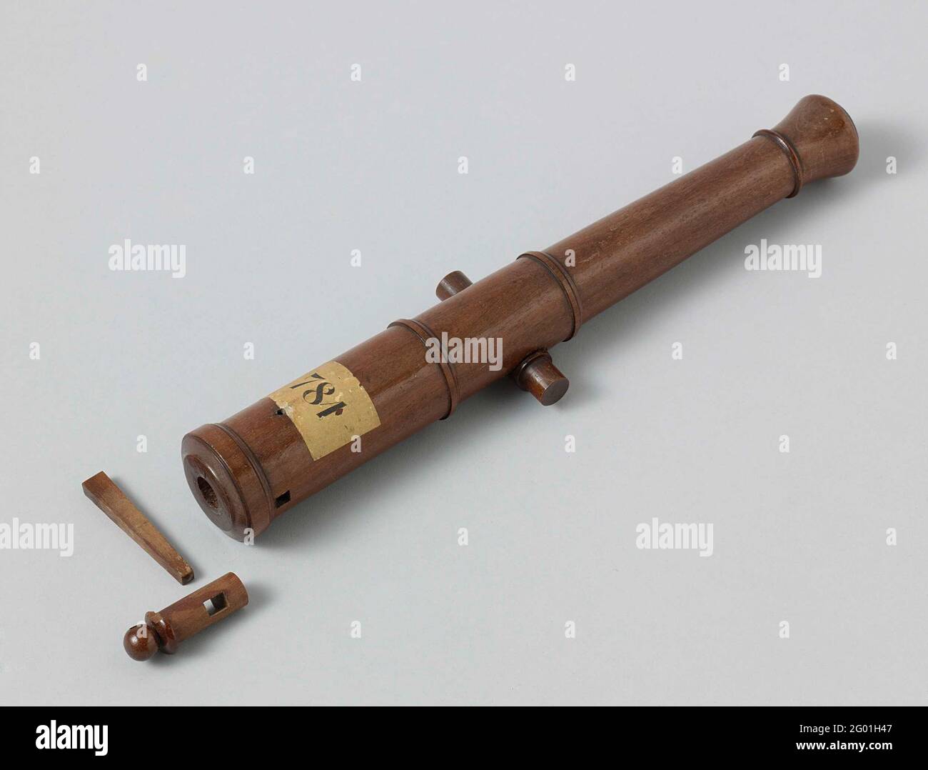 Model or A 24-pounder Breech-Loading Gun. Model of a long rear loading ...