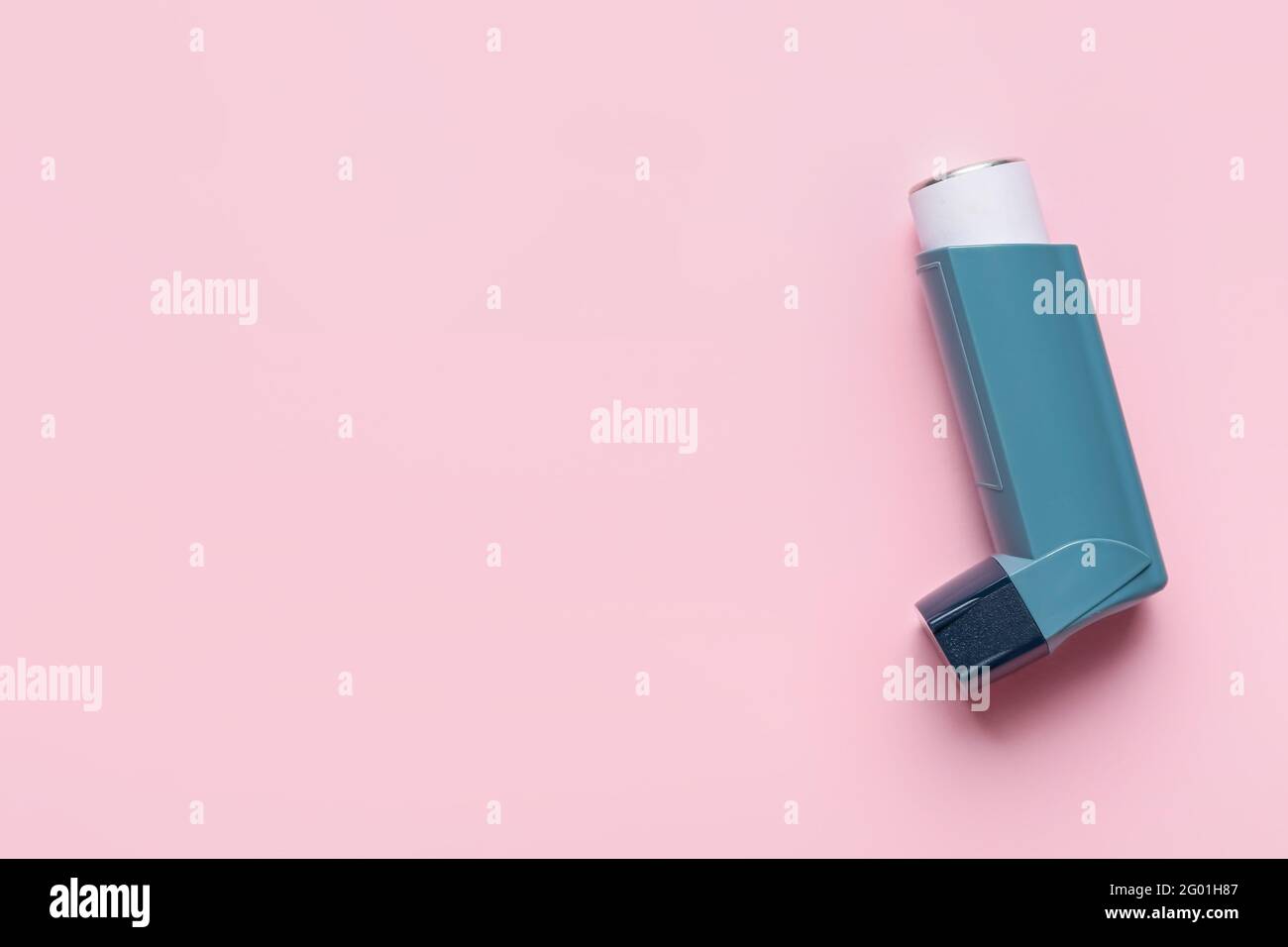Modern inhaler on color background Stock Photo - Alamy