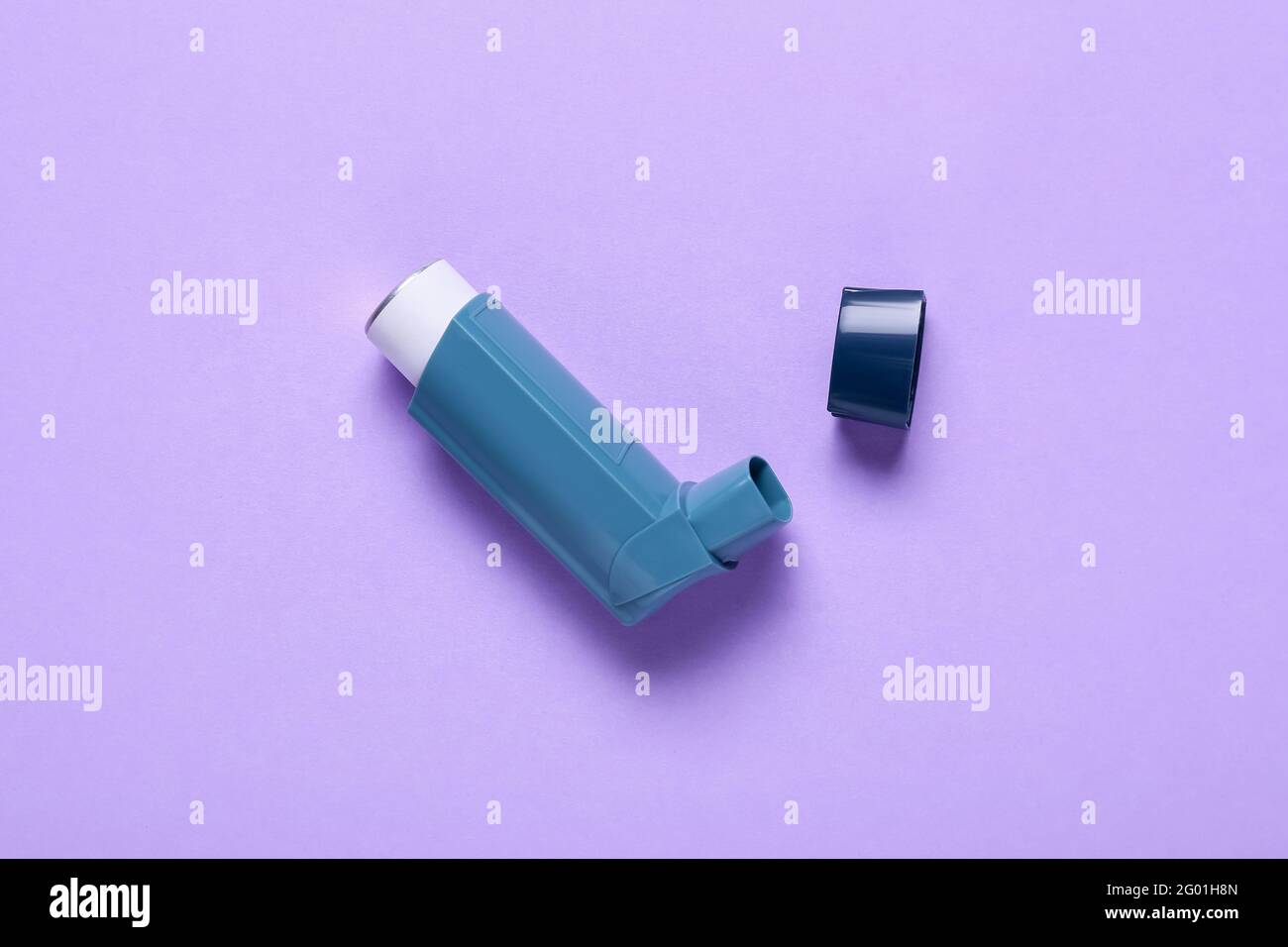Modern inhaler on color background Stock Photo - Alamy