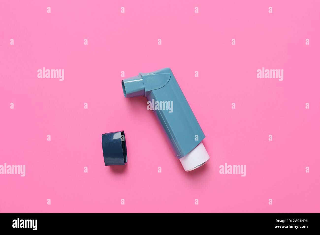 Modern inhaler on color background Stock Photo - Alamy