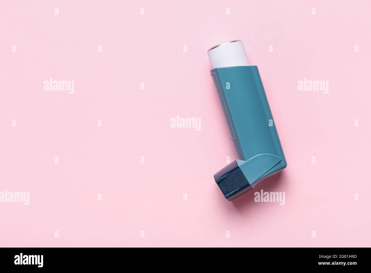 Modern inhaler on color background Stock Photo - Alamy