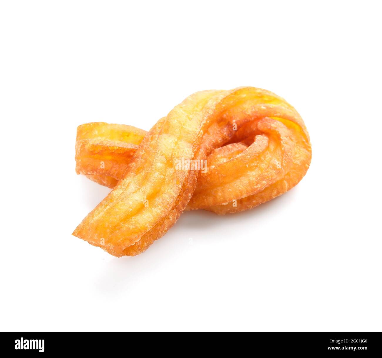 Tasty churro on white background Stock Photo - Alamy
