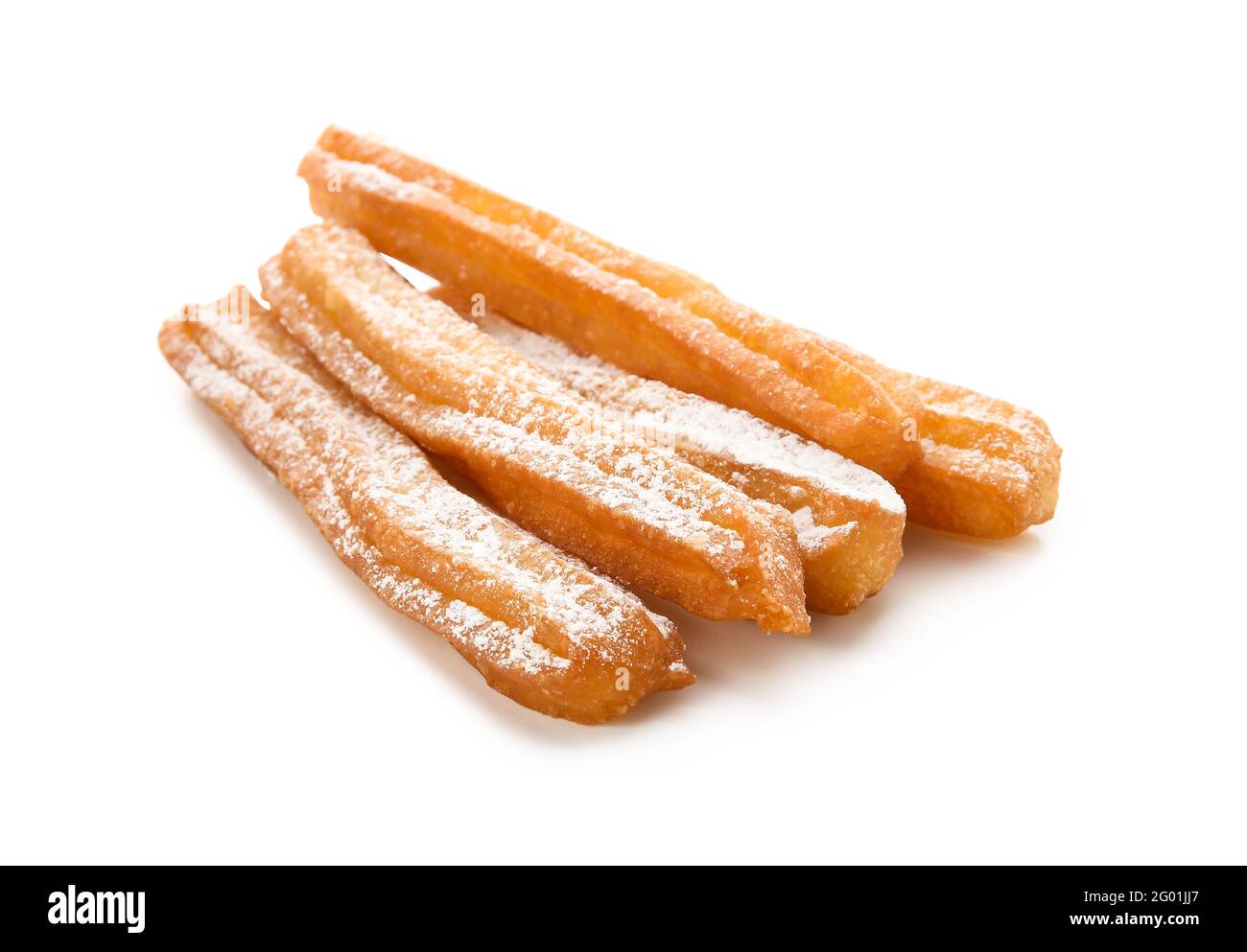 Tasty churros on white background Stock Photo - Alamy
