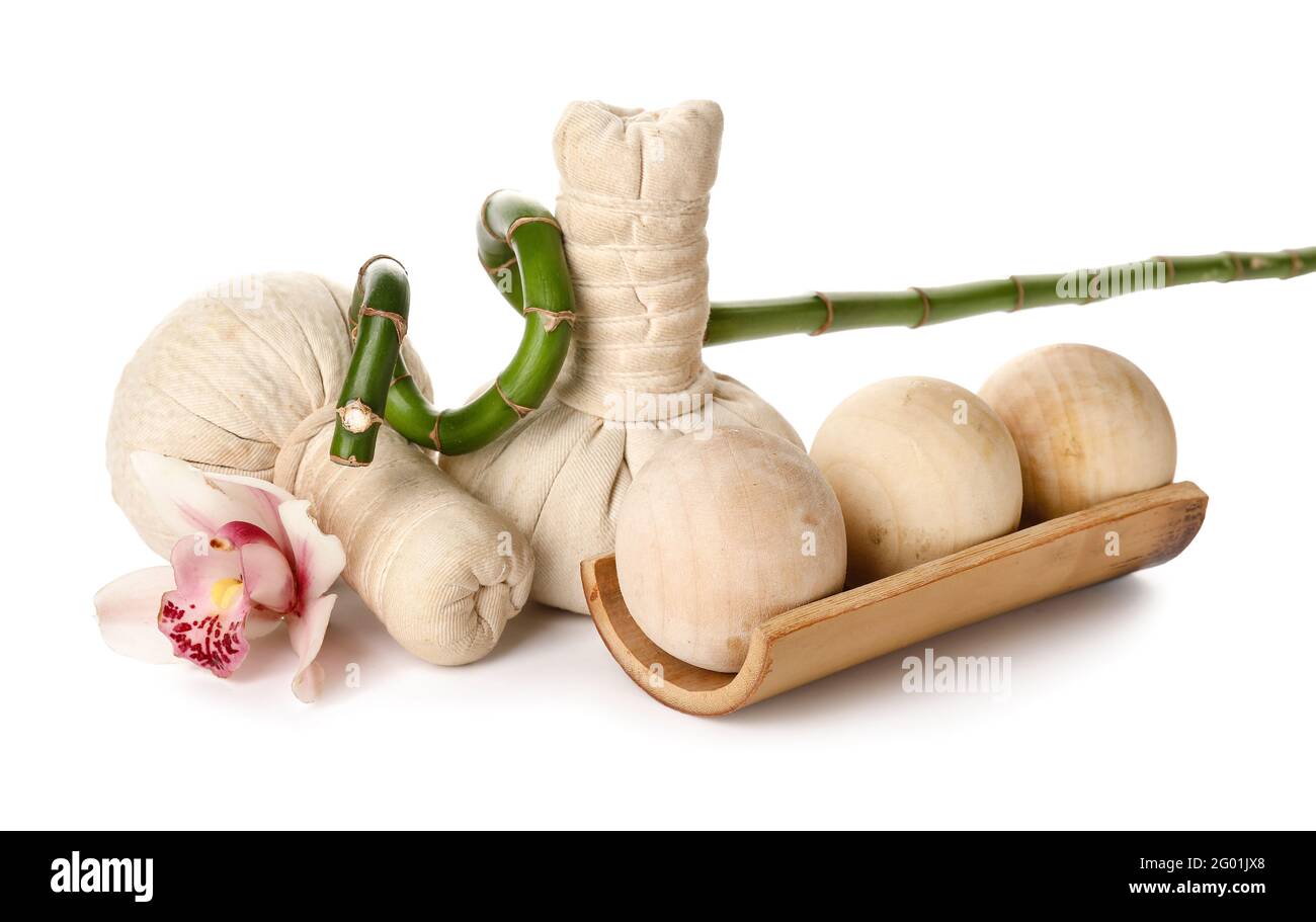 Beautiful composition spa products Cut Out Stock Images & Pictures - Alamy