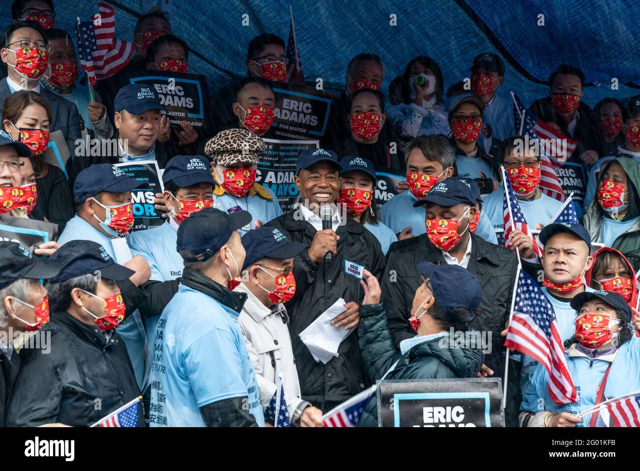 New York, NY - May 30, 2021: Eric Adams speaks at campaign rally in ...