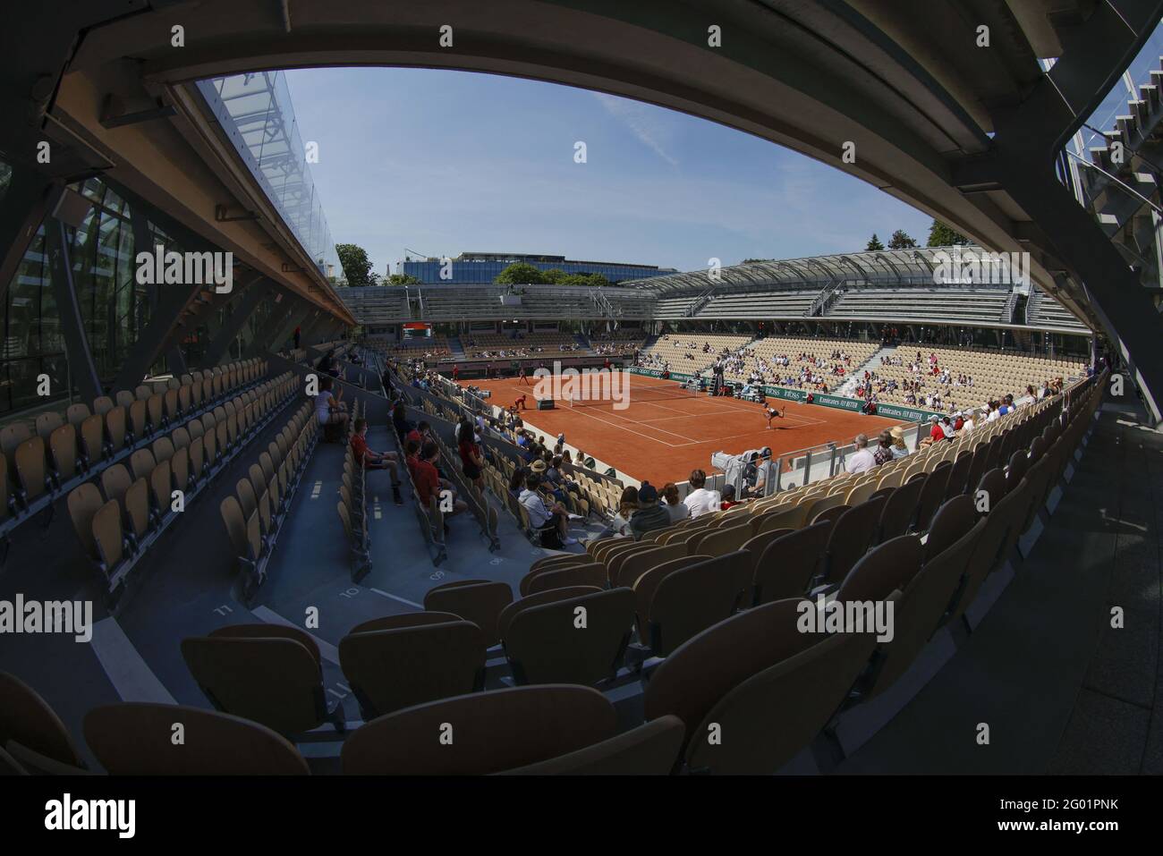 General view of the Simone MATHIEU centre court during Grand Slam ...