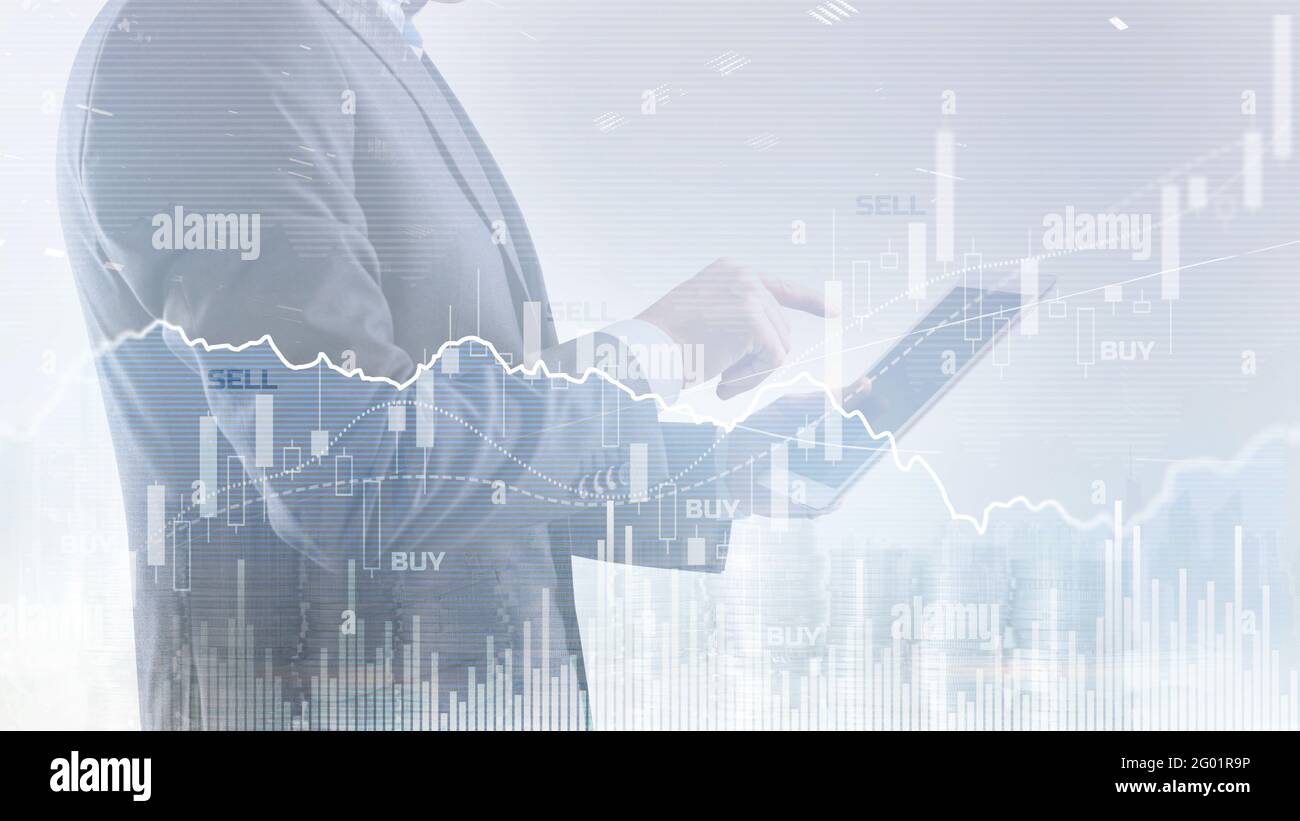 Abstract financial graph office building background, financial and ...