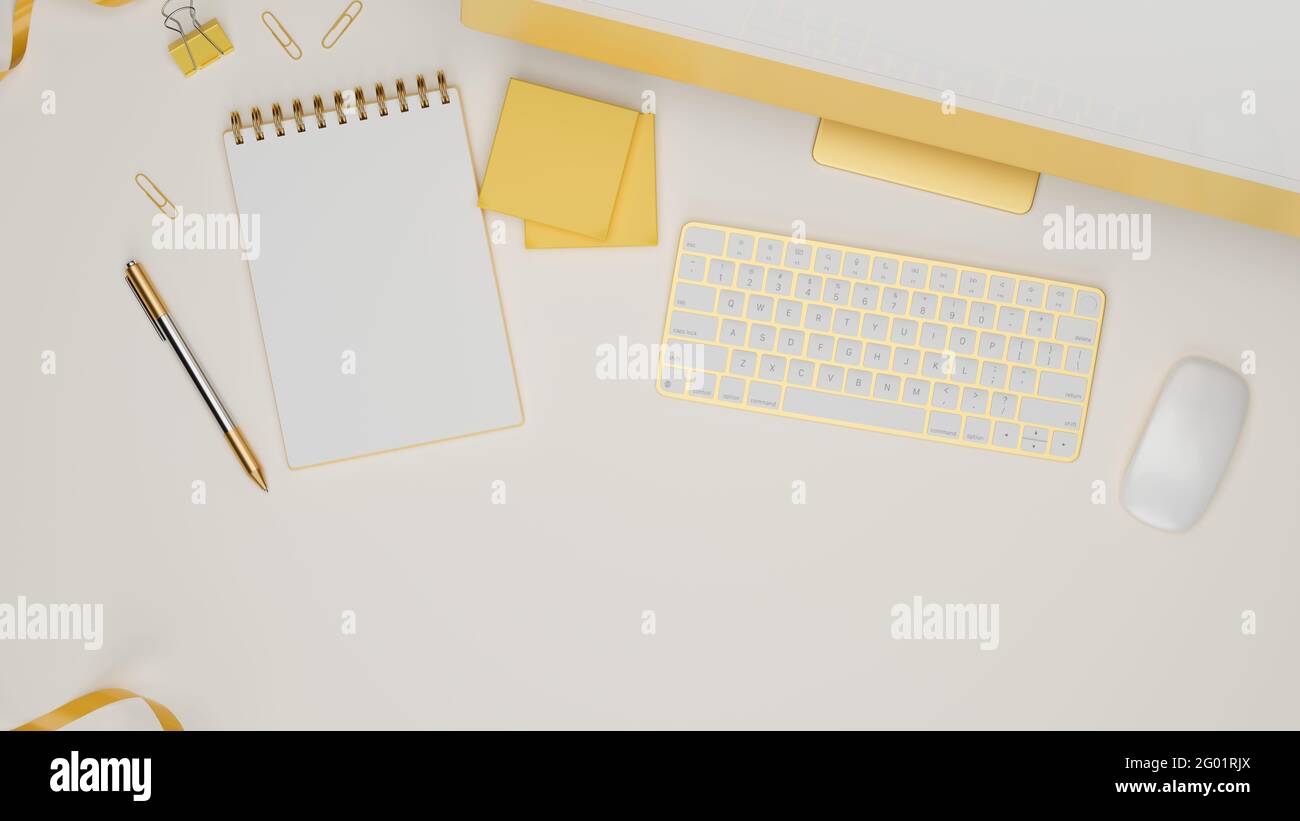 3d render yellow monitor hi-res stock photography and images - Alamy