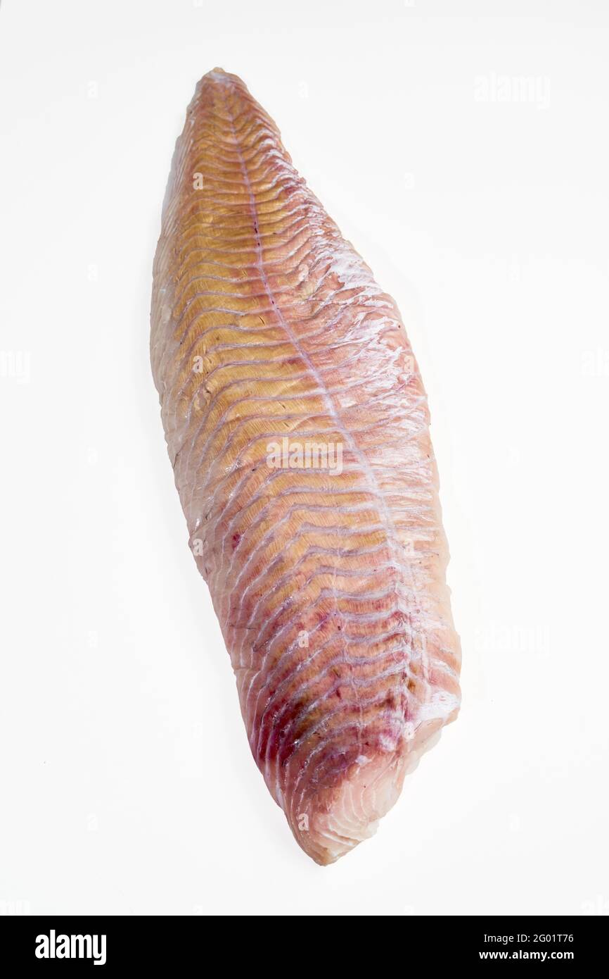 Piece of fresh uncooked pollock fish fillet for healthy food recipe on ...