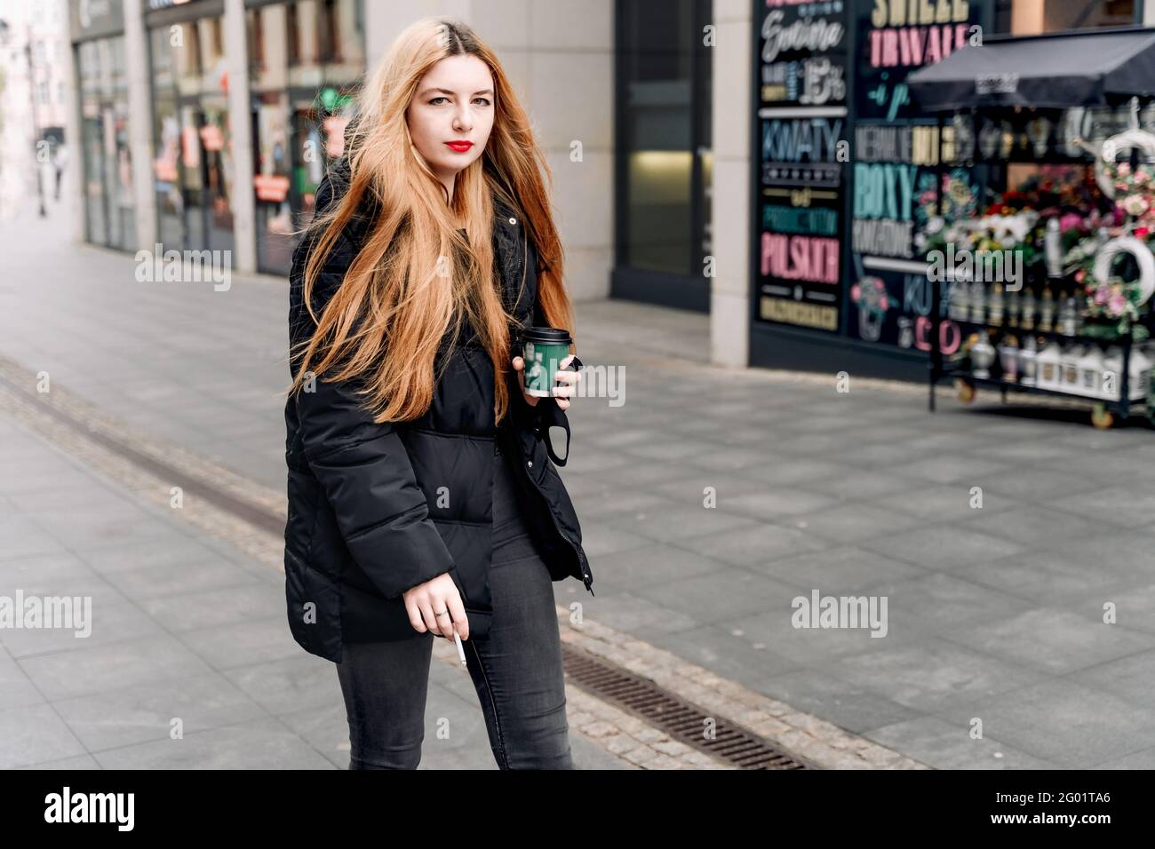 girl woman smoking cigarette addiction. portrait Stock Photo - Alamy