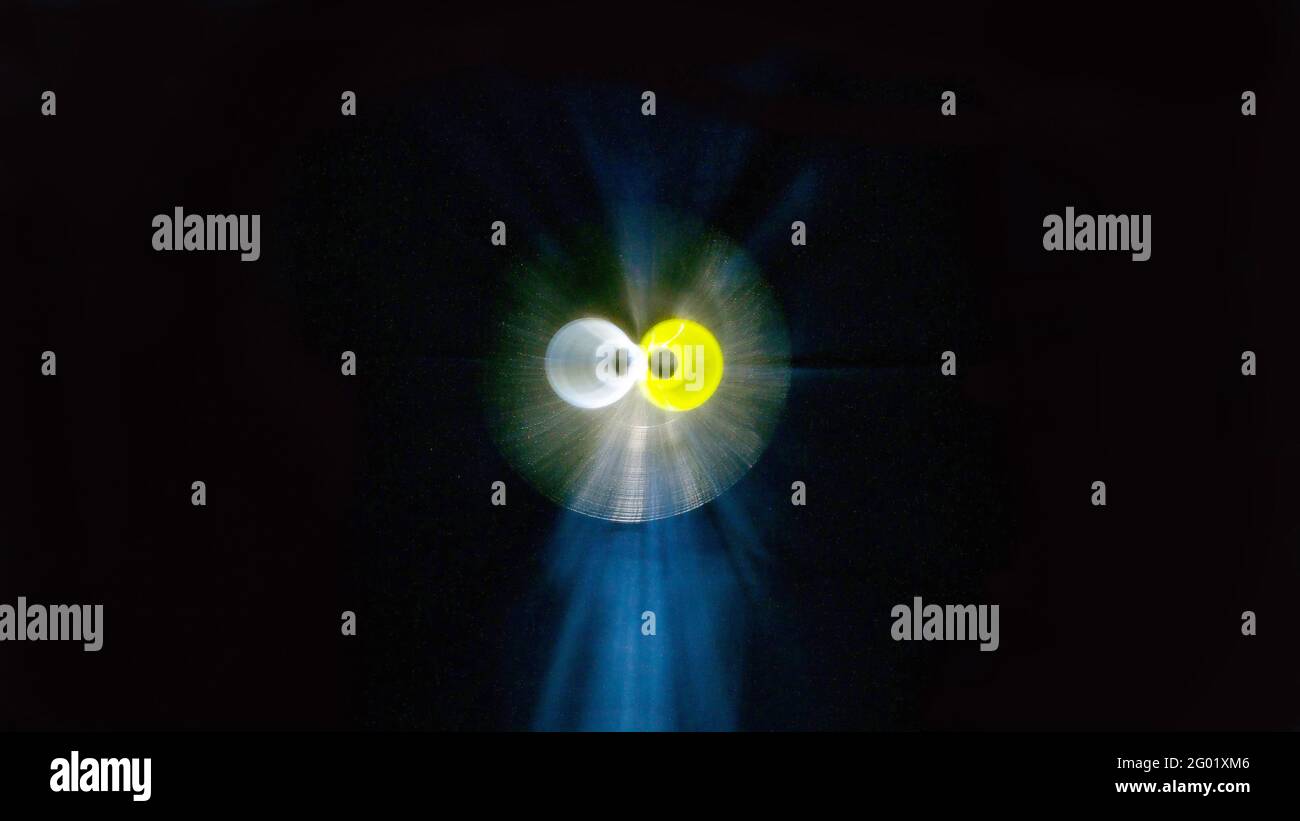 A disk illuminated from below with blue light Stock Photo - Alamy