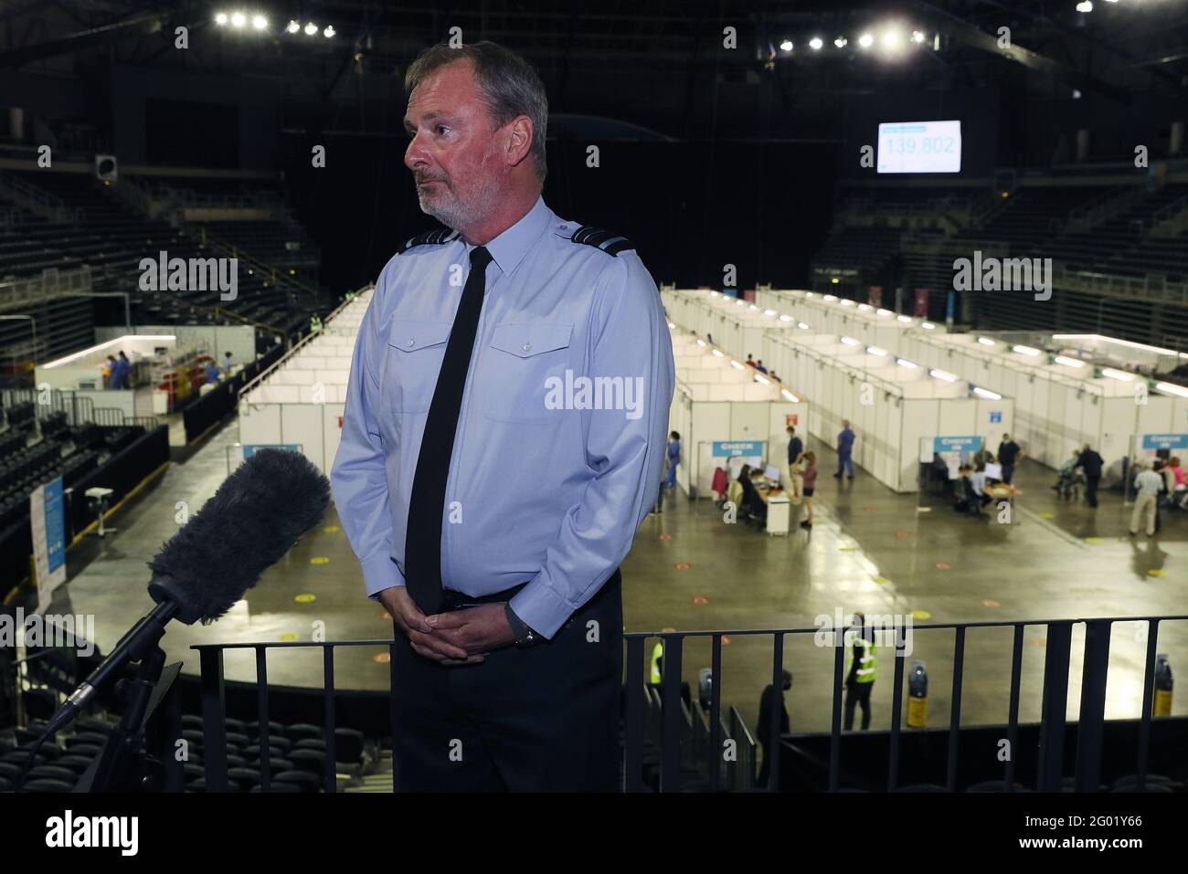 Air Marshal Sean Reynolds during a visit to the SSE Arena in Belfast ...