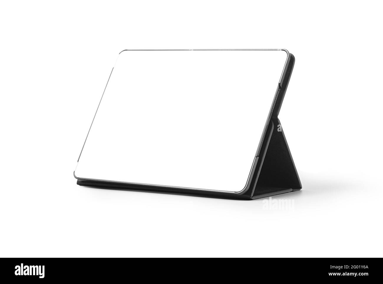tablet on the stand isolated on white background with clipping path ...