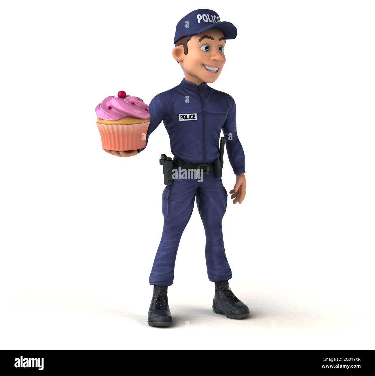 Fun 3D illustration of a cartoon Police Officer Stock Photo - Alamy