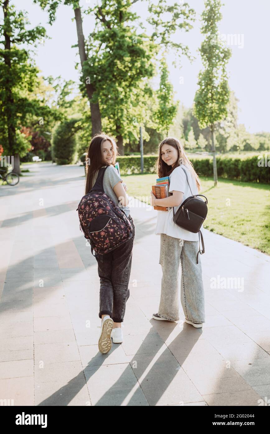 Girl student walking into distance hi-res stock photography and images ...