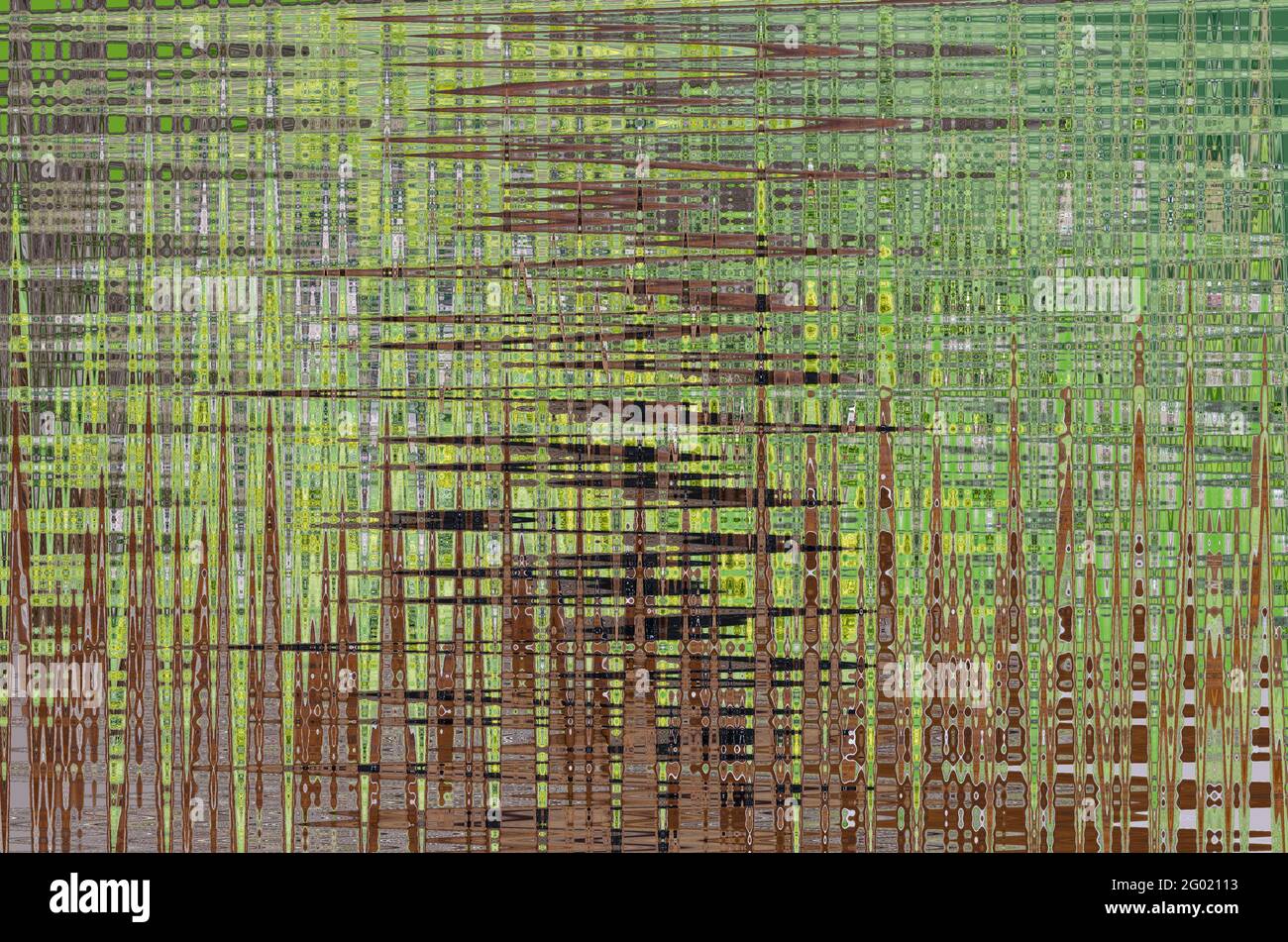 Texture of intersecting brown and green lines on a transparent ...