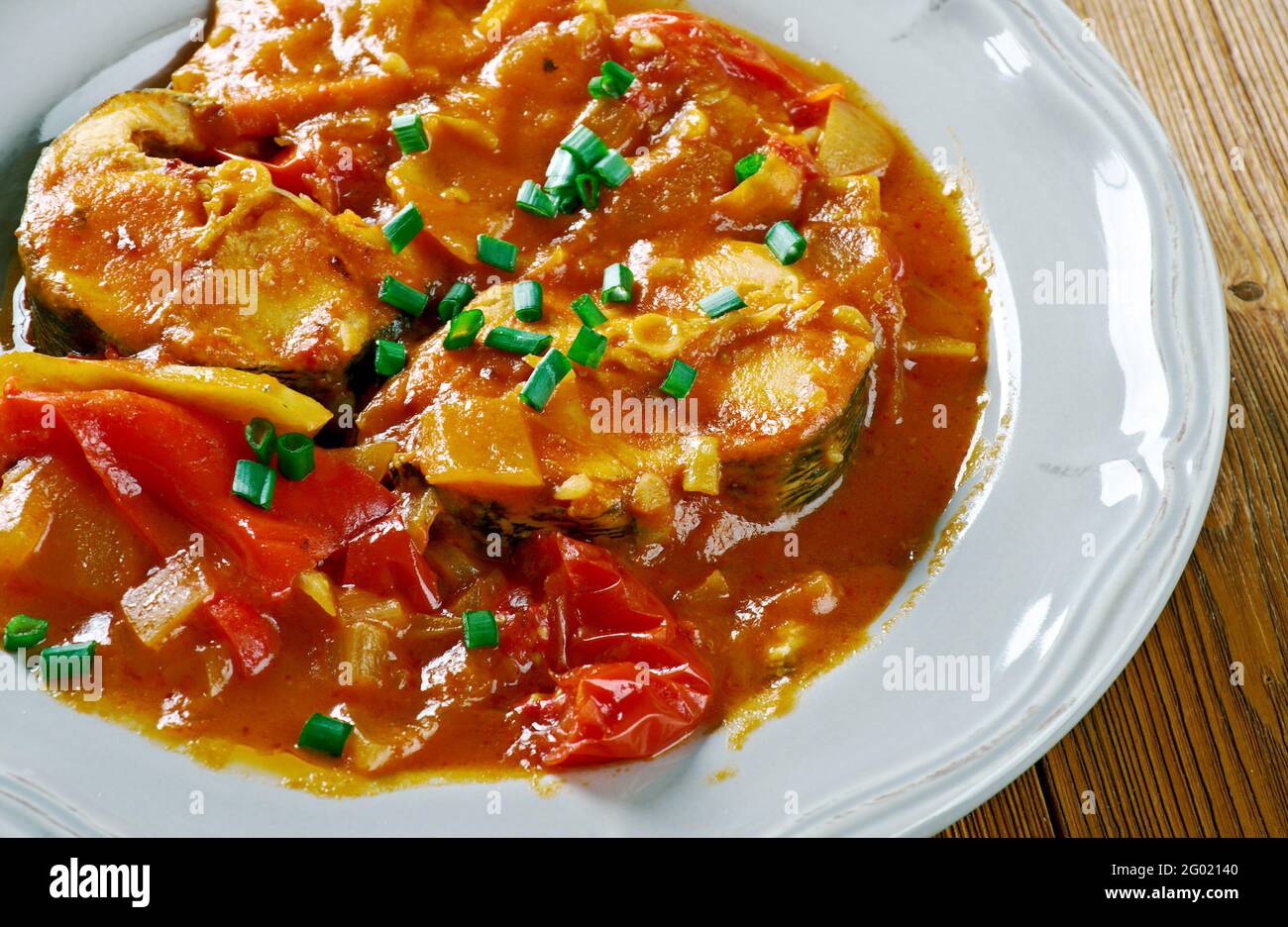Basque Style Codfish Stew - Bacalao a la Vizcaina Stock Photo - Alamy