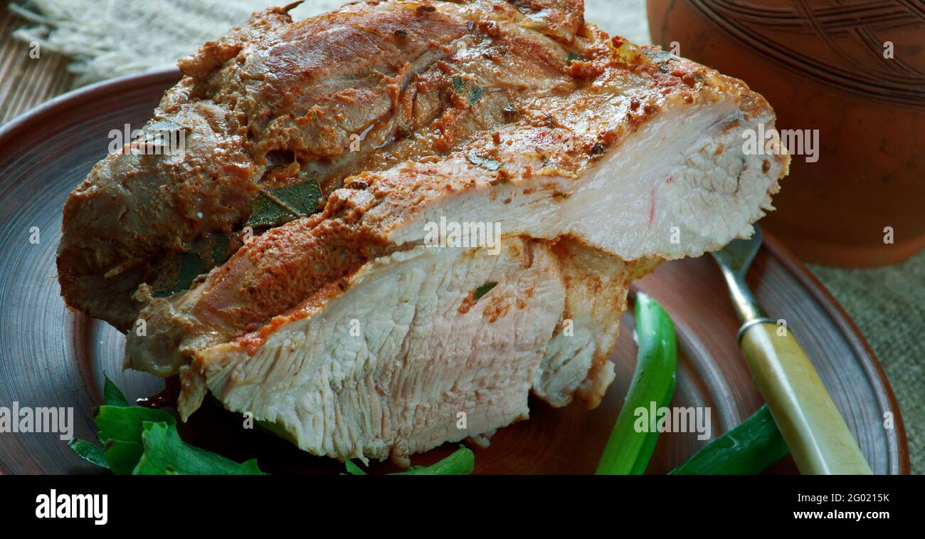 Czech Roast Pork Loin - Veprova Pecene, Czech cuisine Stock Photo - Alamy