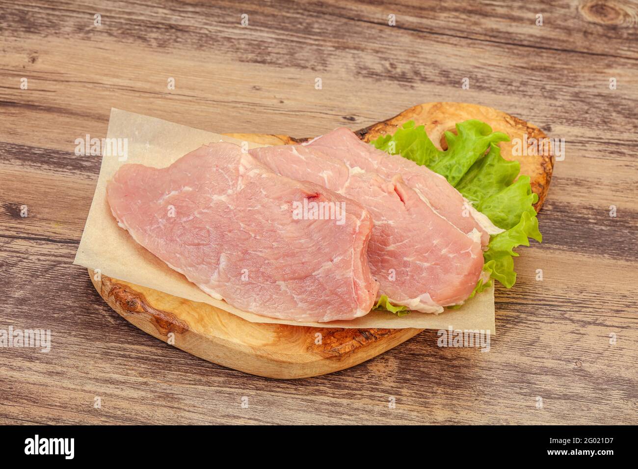 Raw pork steak ready for cooking Stock Photo - Alamy