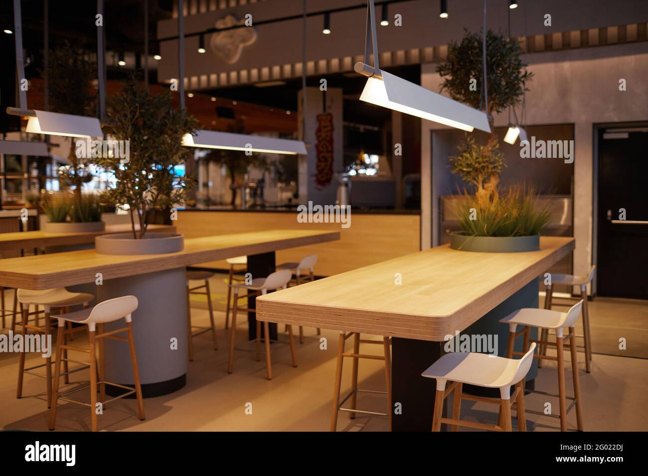 Background image of empty food court interior at modern shopping mall ...