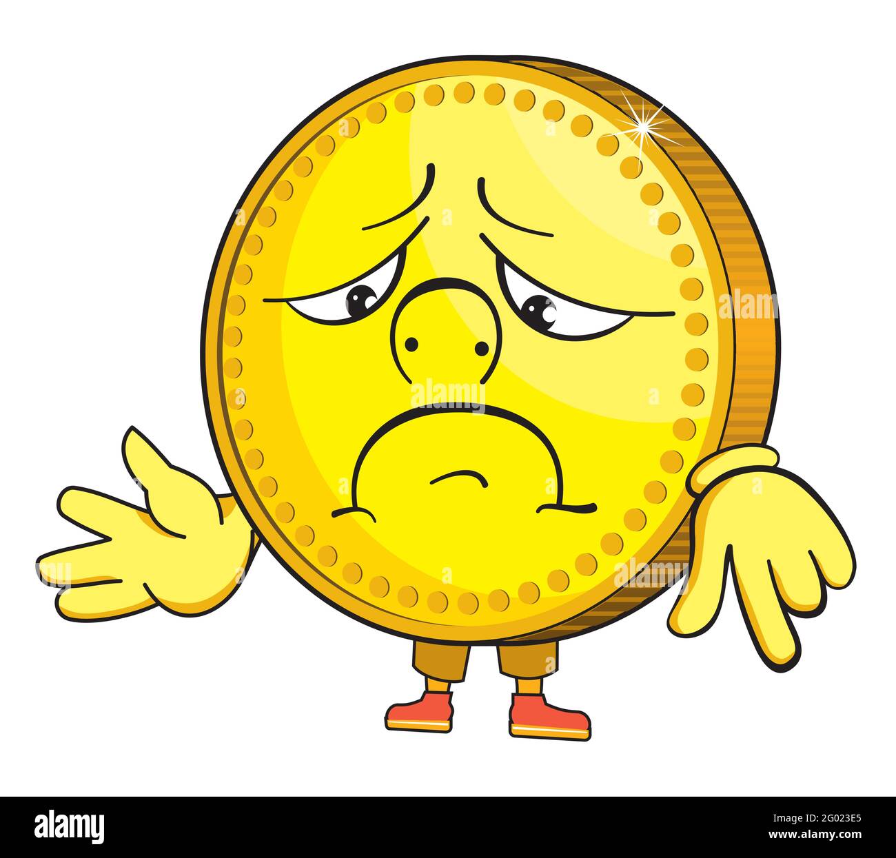 Gold coin, cute cartoon emoticon mascot. Golden Coin Cartoon Character ...
