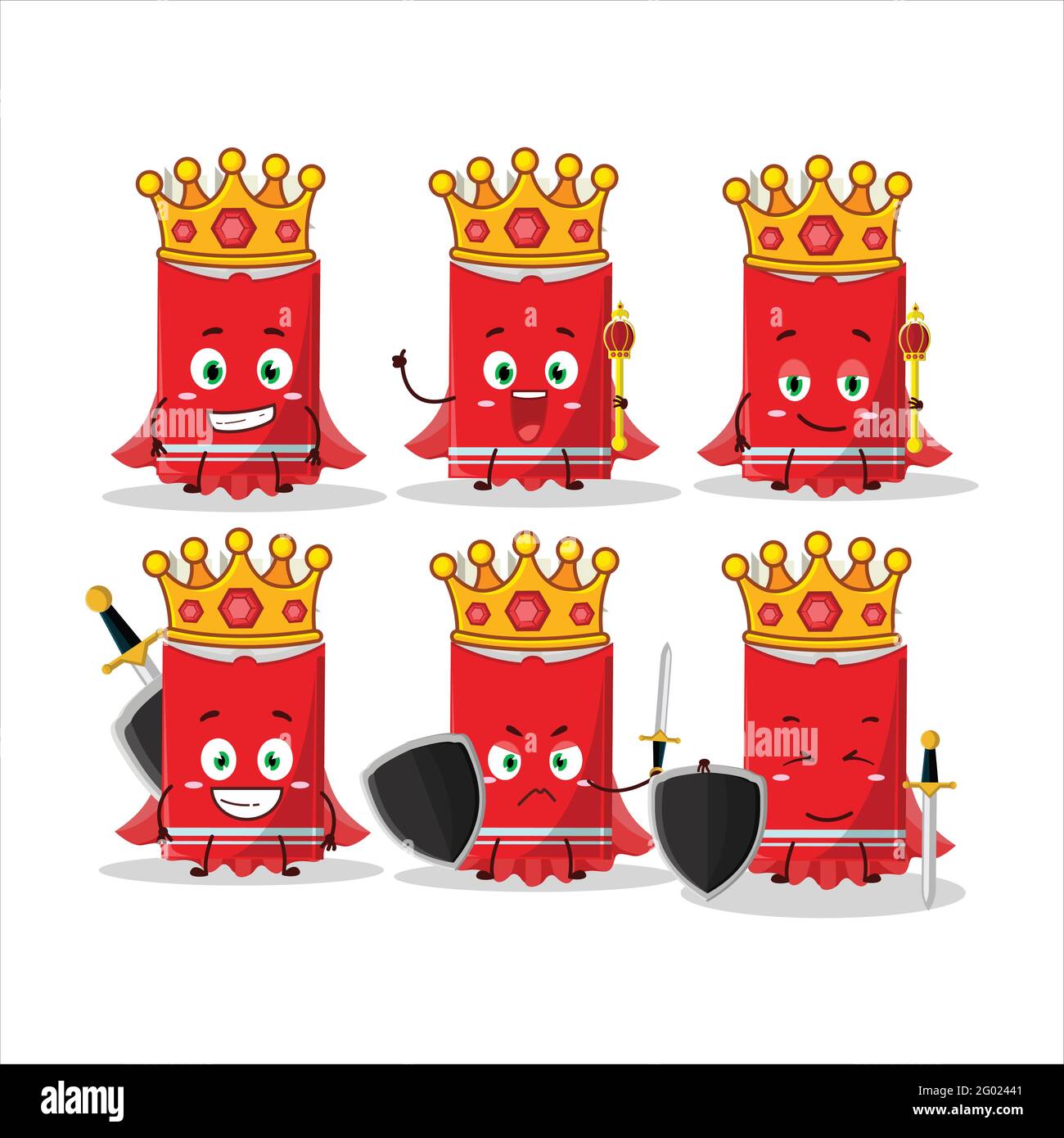 A Charismatic King white chocolate bar cartoon character wearing a gold ...