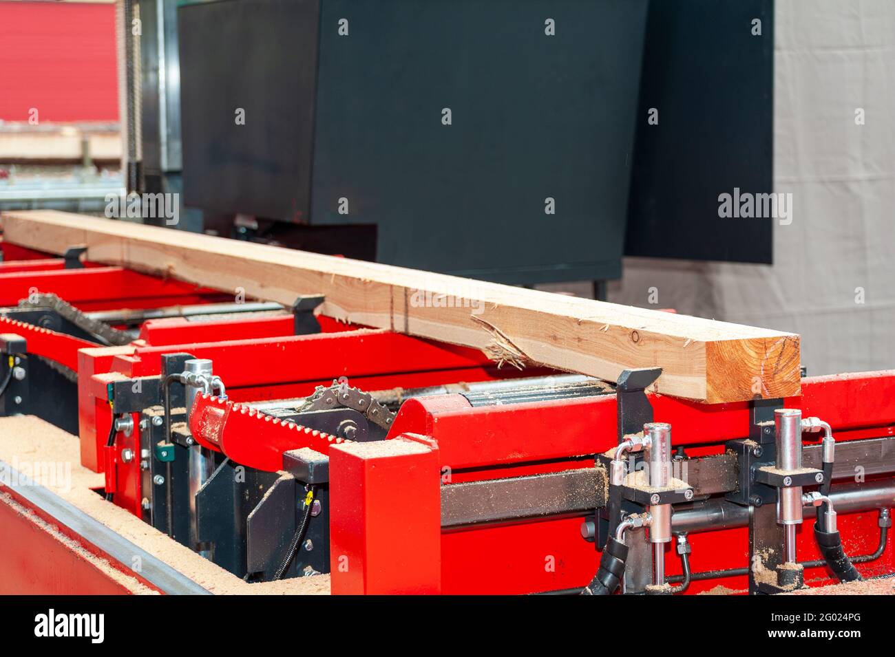 Sawmill . Wood sawdust work sawing timber wood wooden woodworking Stock ...