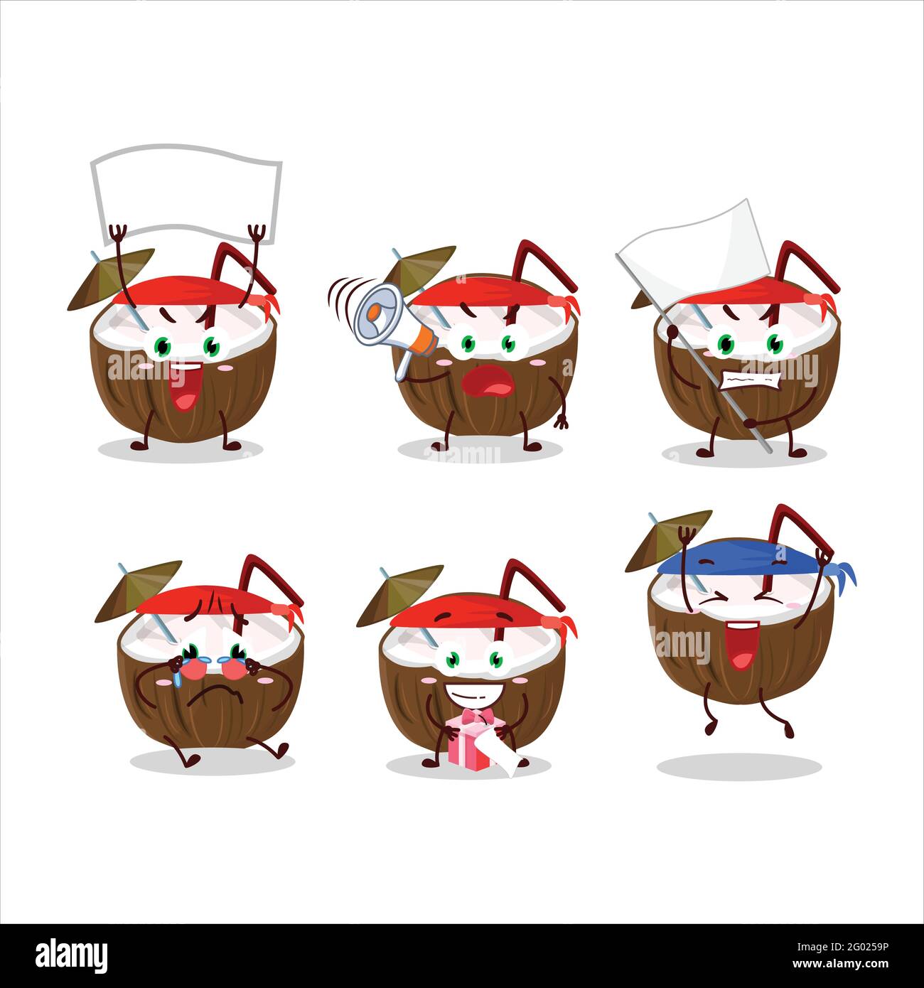 Mascot design style of coconut drink character as an attractive ...