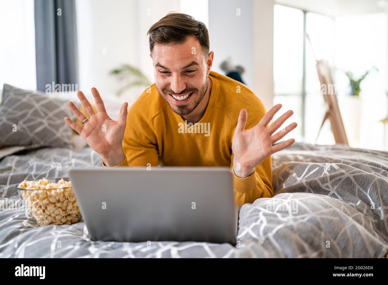 Videocall on computer hi-res stock photography and images - Alamy