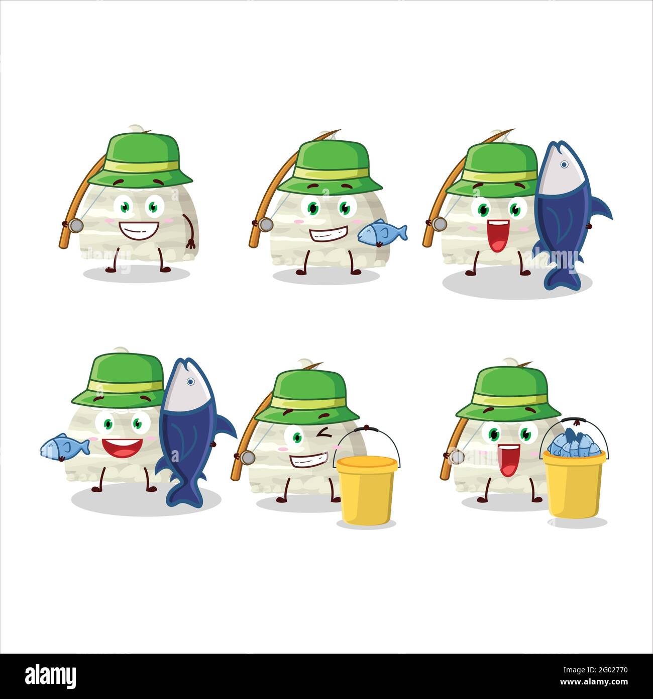 A fisherman vanilla ice cream scoops cartoon picture catch a big fish ...