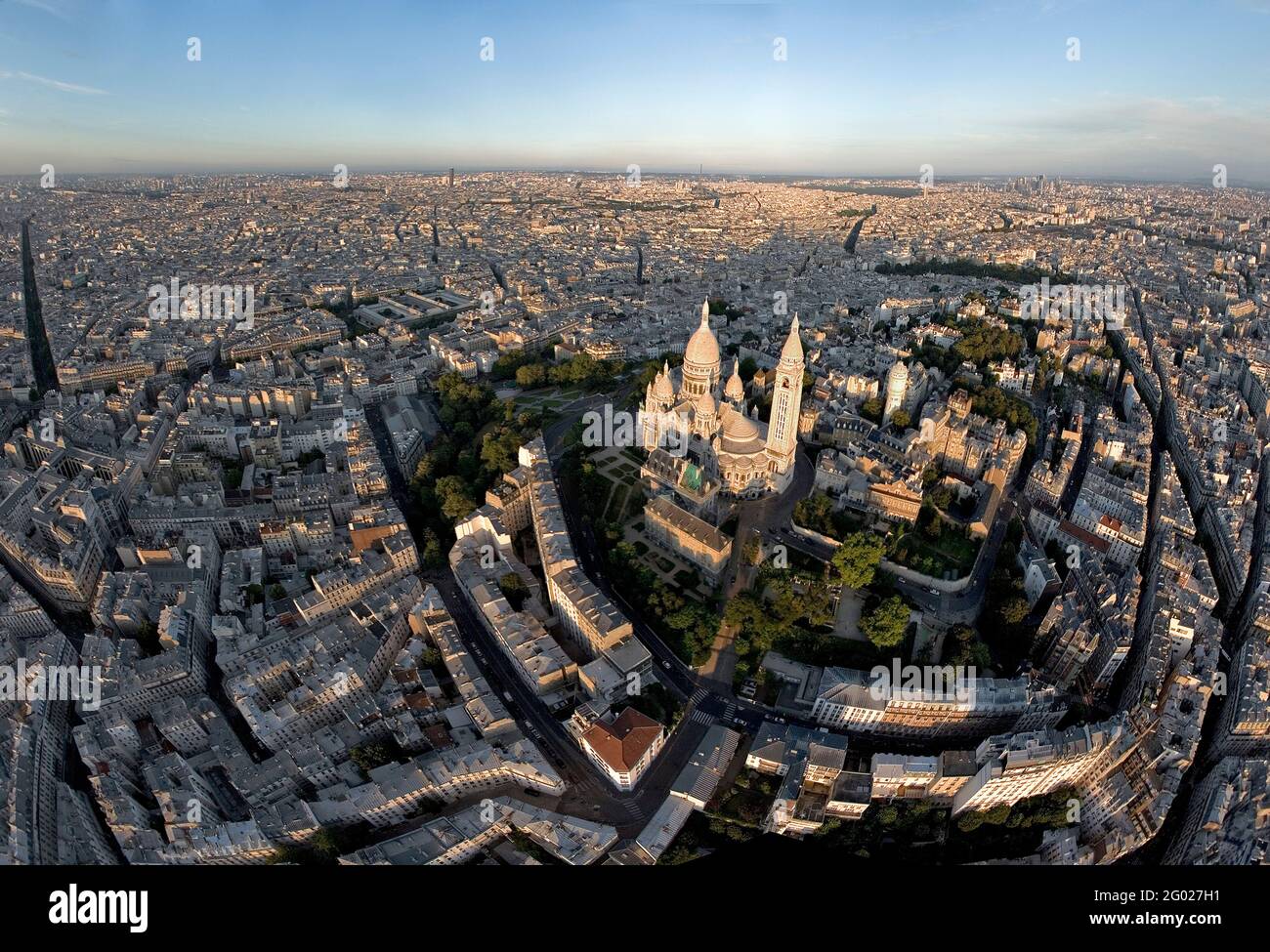 FRANCE. PARIS (75) AERIAL VIEW OF SACRE-COEUR BASILICA FROM THE NORTH ...