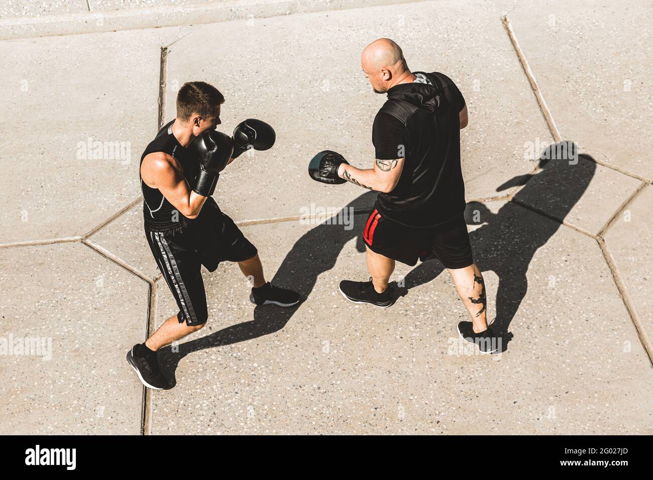 Portrait two sport girl boxing hi-res stock photography and images - Alamy