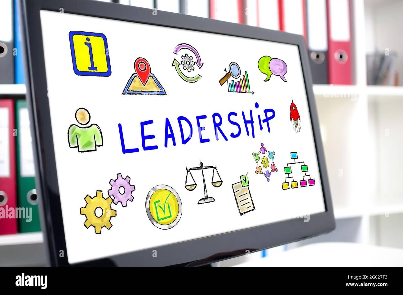 Leadership concept shown on a computer screen Stock Photo - Alamy