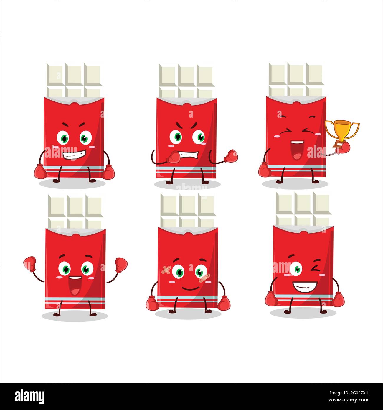 A sporty white chocolate bar boxing athlete cartoon mascot design ...
