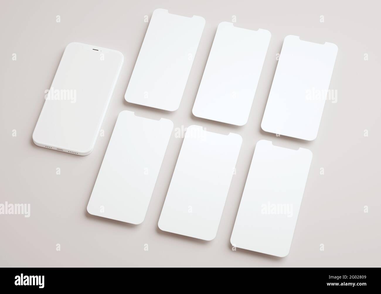 Smartphone blank screen mockup and some screens floating in 3D ...