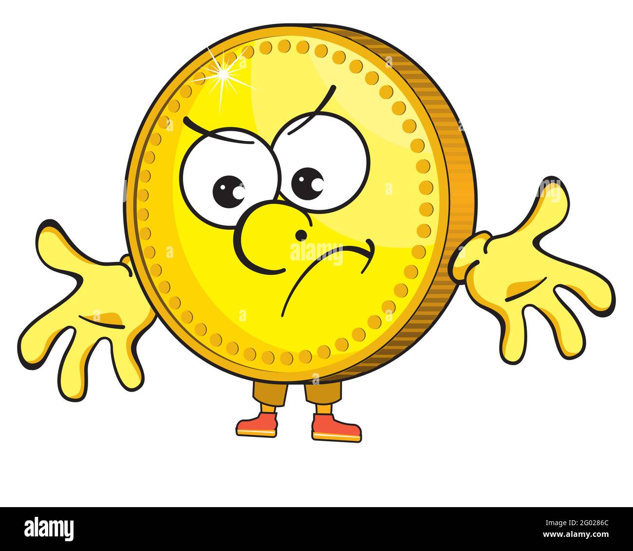 Gold coin, cute cartoon emoticon mascot. Golden Coin Cartoon Character ...