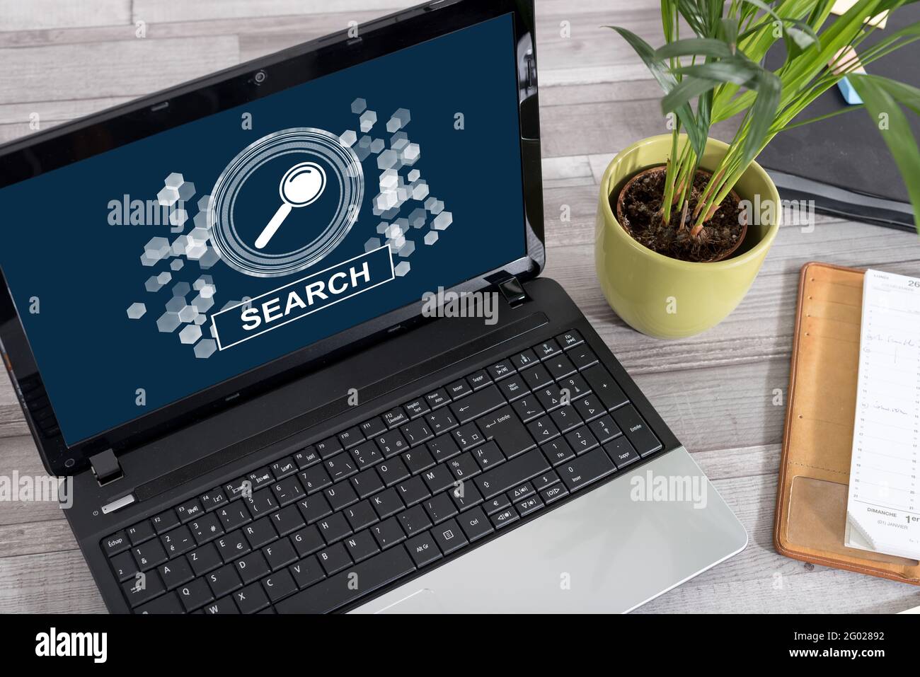 Laptop screen with search concept Stock Photo - Alamy