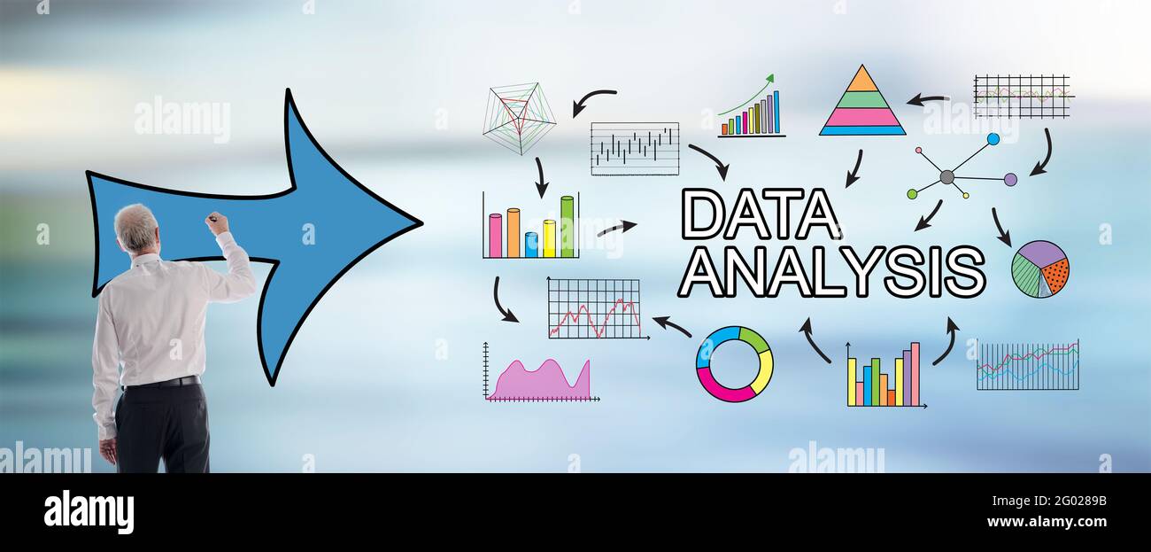 Data analysis concept drawn by a businessman Stock Photo - Alamy