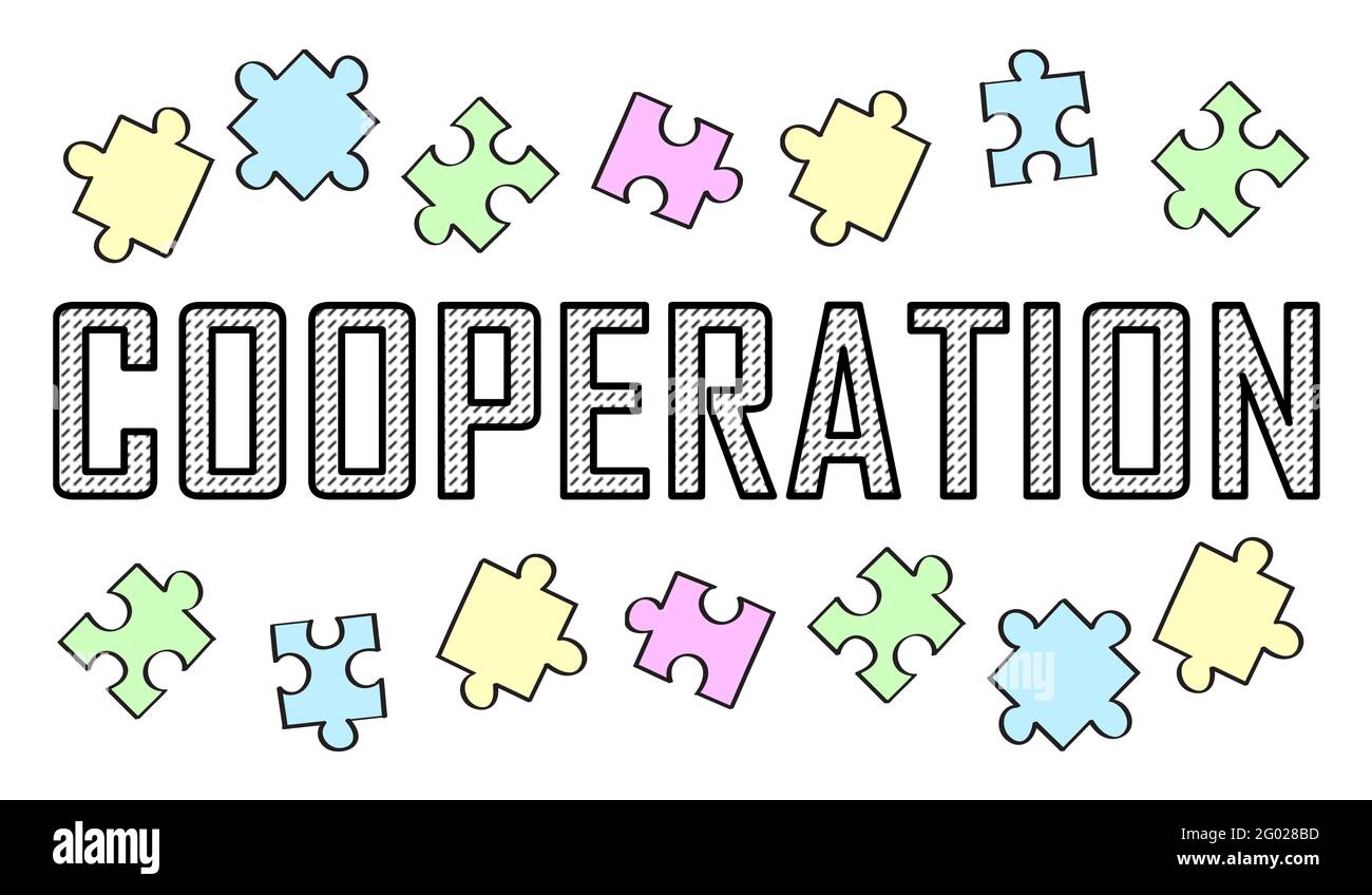 Illustration of a cooperation concept Stock Photo - Alamy