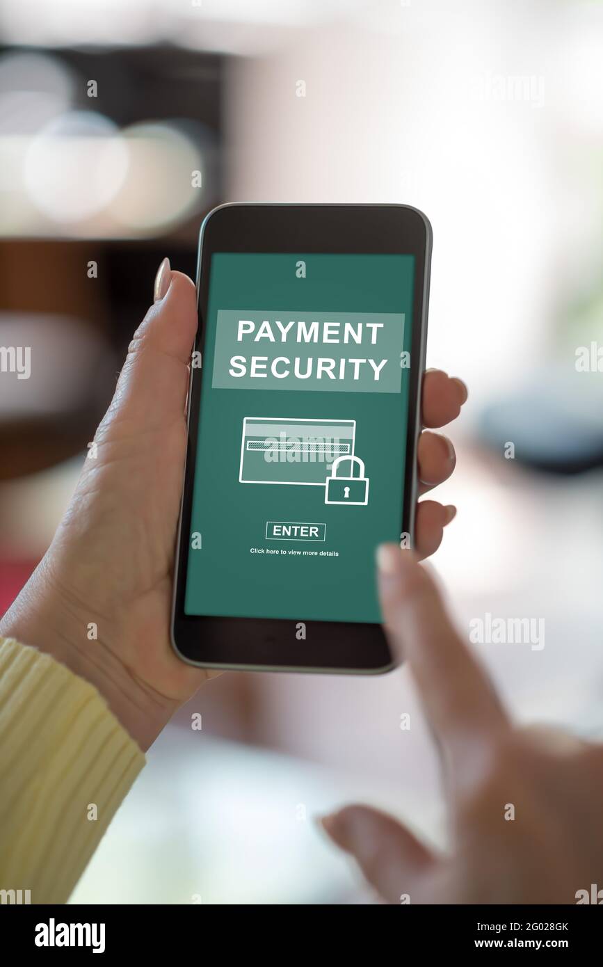 Smartphone screen displaying a payment security concept Stock Photo - Alamy