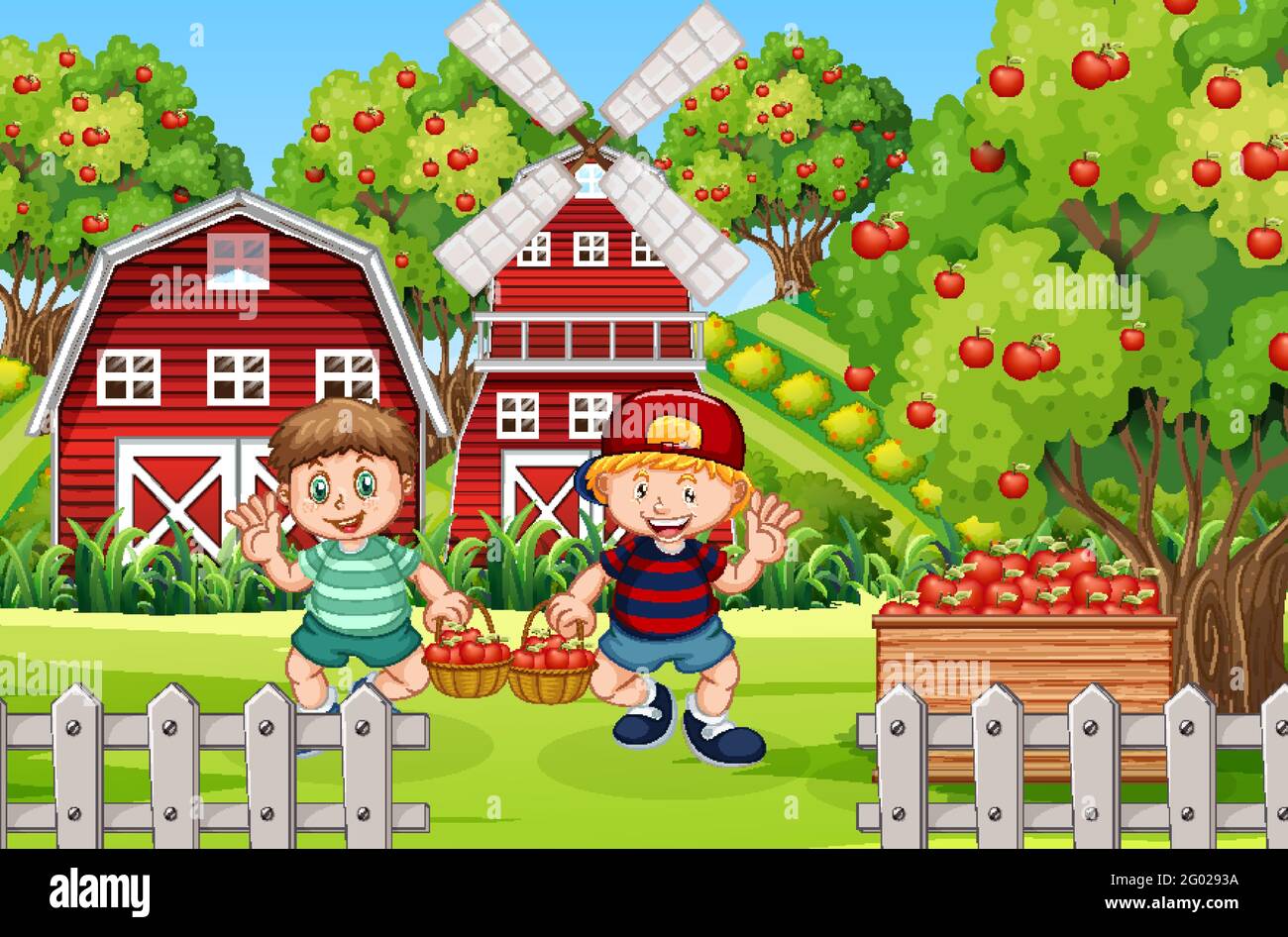 Small farmer boy Stock Vector Images - Alamy