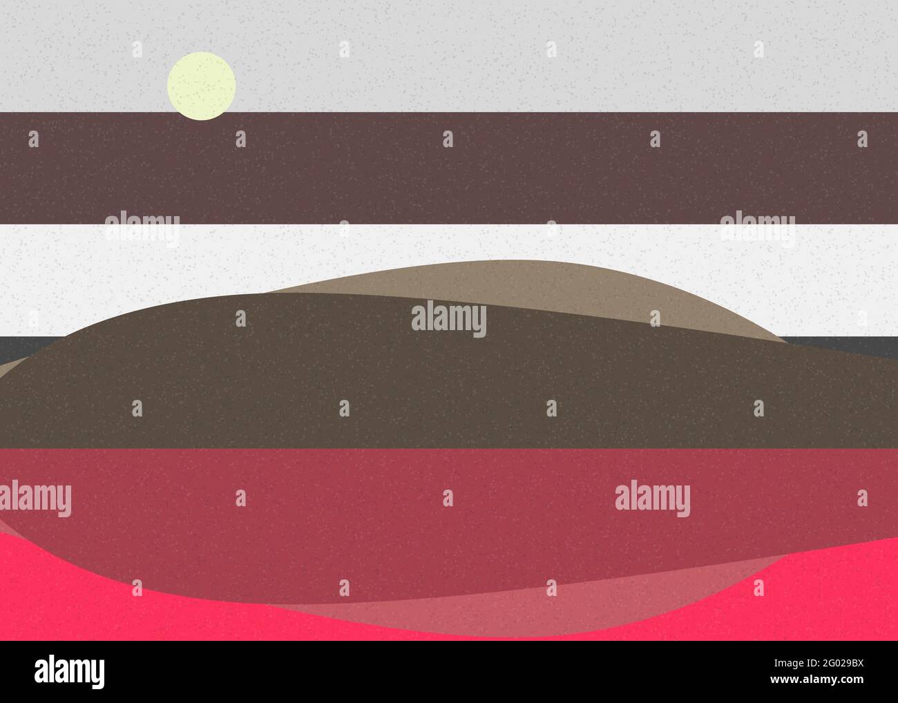 Geometric landscape silhouette generative art poster illustration Stock ...
