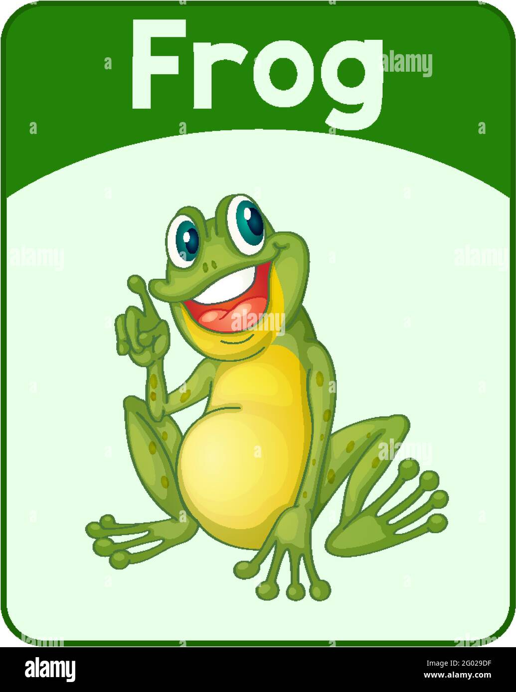 Educational English word card of Frog illustration Stock Vector Image ...